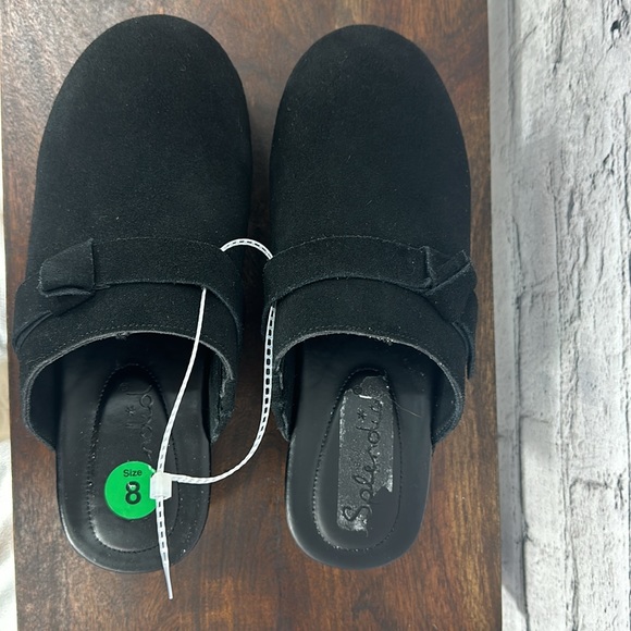 Splendid | Shoes | Splendid Olive Suede Leather Clogsmules Wknotted Bow ...
